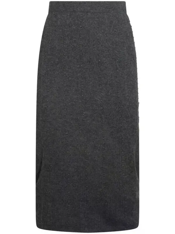 Fabiana Filippi Platinum Bubble-stitch Midi Skirt