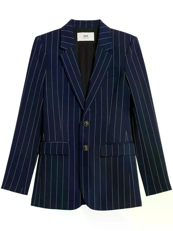 AMI Paris Striped Single-breasted Blazer