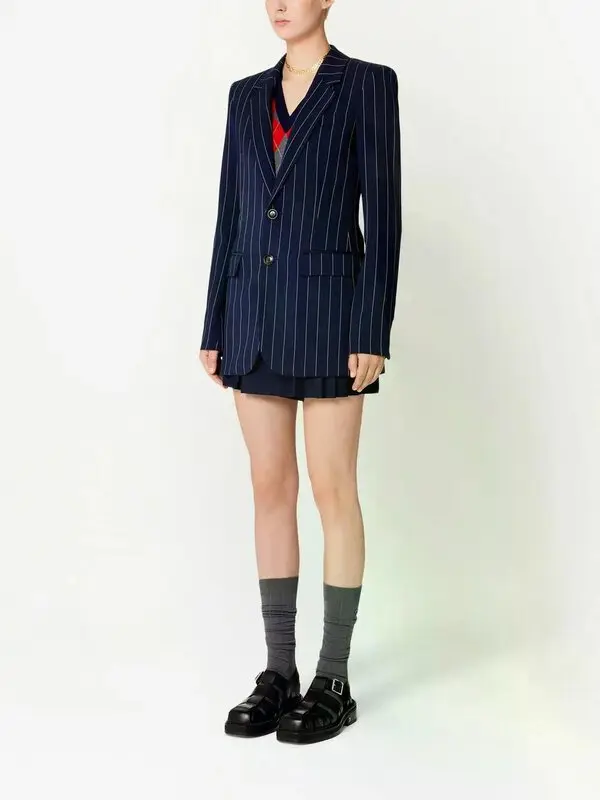 AMI Paris Striped Single-breasted Blazer