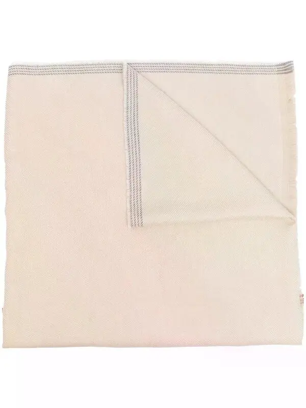 Brunello Cucinelli Stripe-detail Silk Scarf - Neutrals