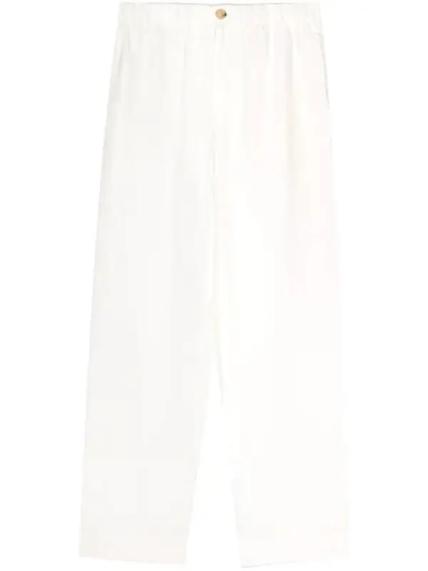 Vince Elasticated-waist Wide-leg Trousers - White