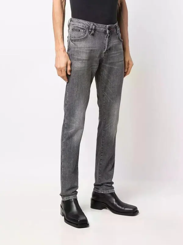 Philipp Plein Low-rise Slim-fit Jeans - Grey
