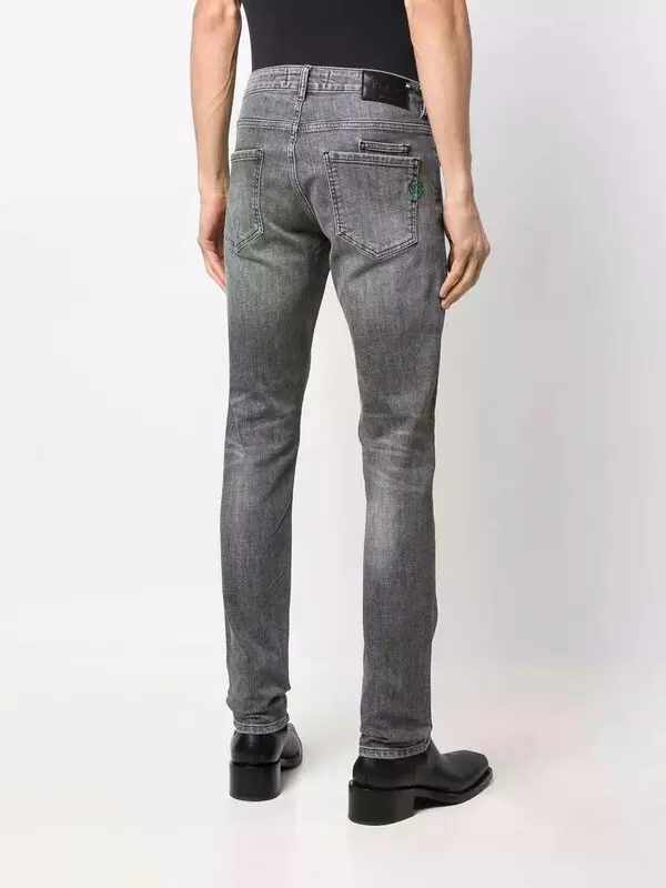Philipp Plein Low-rise Slim-fit Jeans - Grey