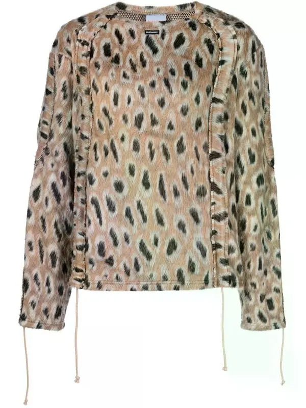 BLUEMARBLE Leopard-print Brushed-finish Jumper