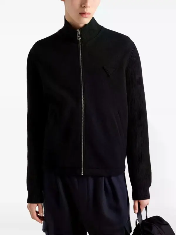 Prada Wool And Cashmere Zipper Cardigan