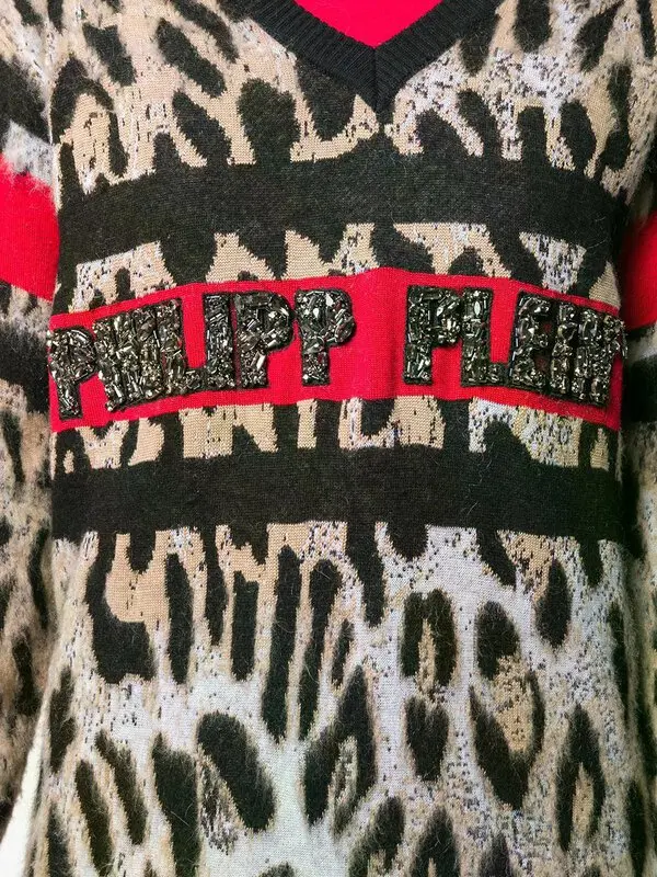 Philipp Plein V-neck Leopard Top