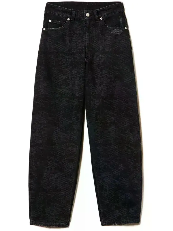 TWINSET Snake-print Wide Leg Jeans