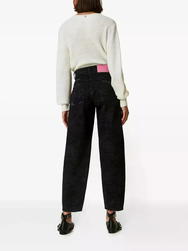 TWINSET Snake-print Wide Leg Jeans