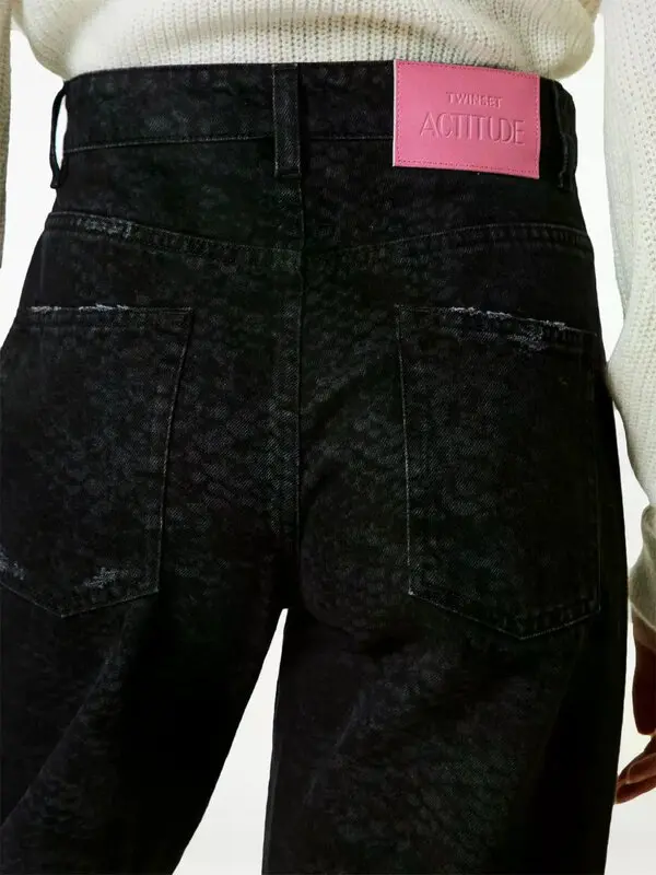 TWINSET Snake-print Wide Leg Jeans