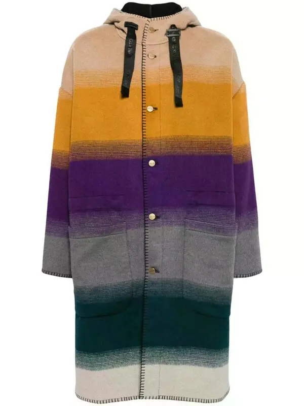 Roberto Cavalli Colour-block Wool Coat - Multicolour