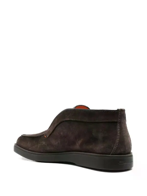 Santoni Desert Slip-on Suede Boots - Brown