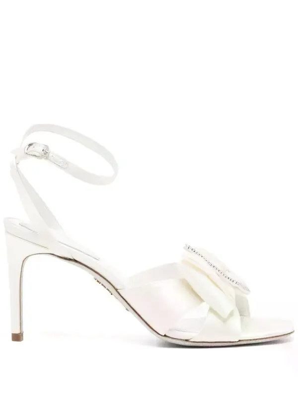 Rene Caovilla 80mm Bow-detail Leather Sandals