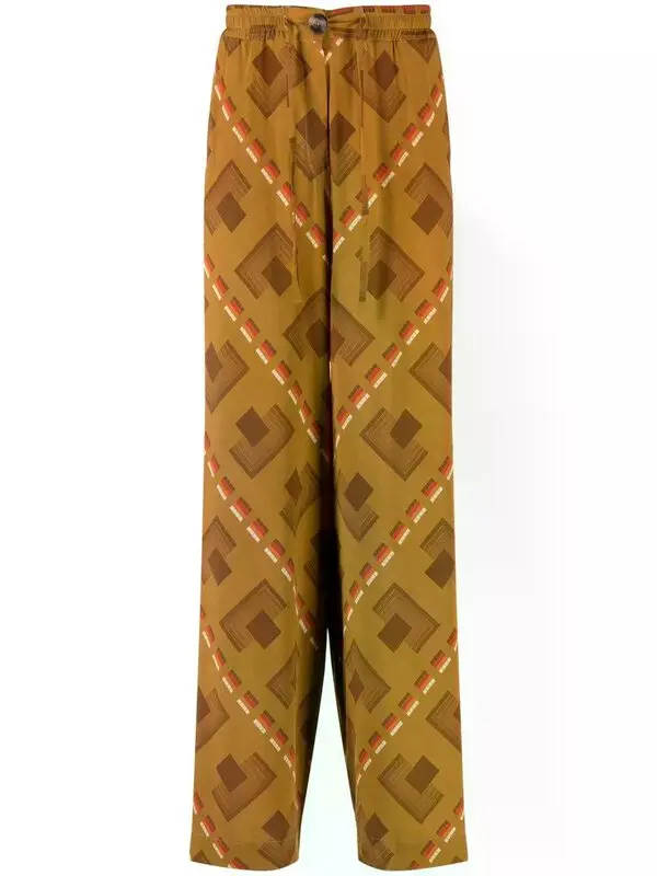 PIERRE-LOUIS MASCIA Patterned Wide-leg Trousers