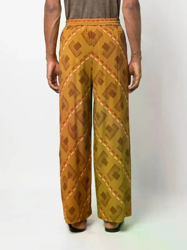 PIERRE-LOUIS MASCIA Patterned Wide-leg Trousers