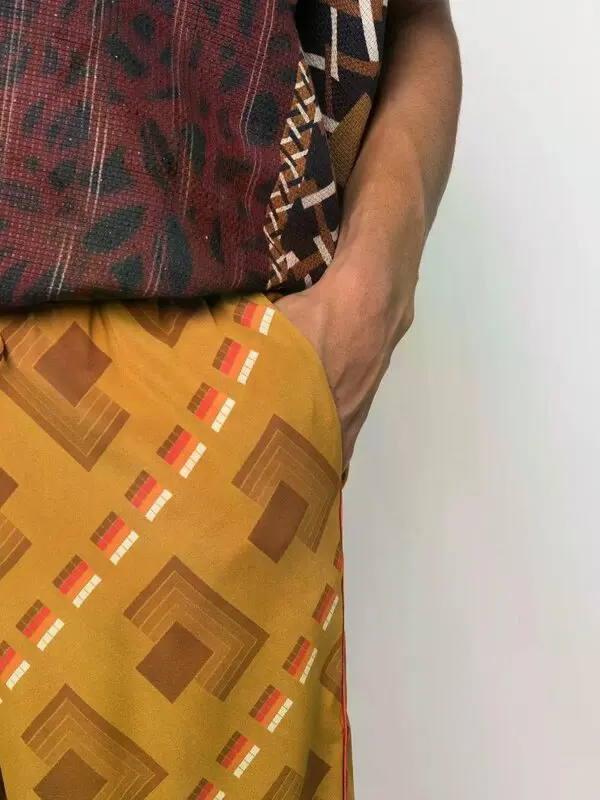 PIERRE-LOUIS MASCIA Patterned Wide-leg Trousers