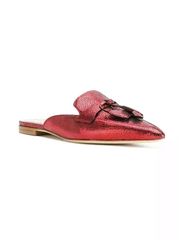 Alberta Ferretti Mia Heart Mules - Red