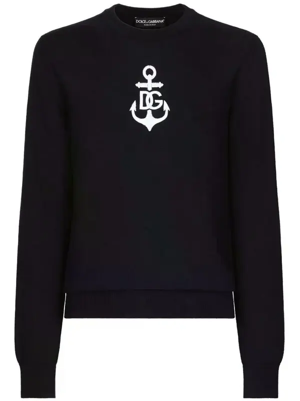 Dolce & Gabbana Logo-embroidered Virgin Wool Jumper