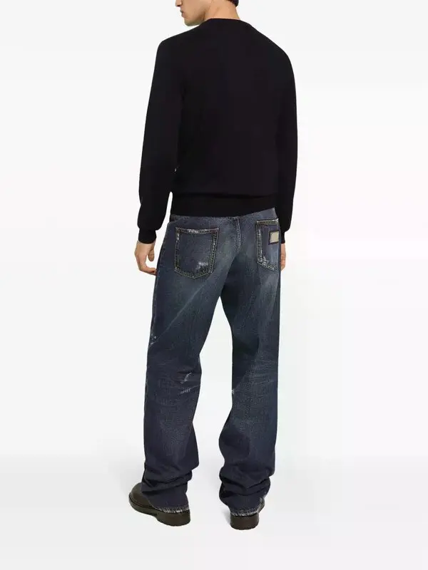 Dolce & Gabbana Logo-embroidered Virgin Wool Jumper