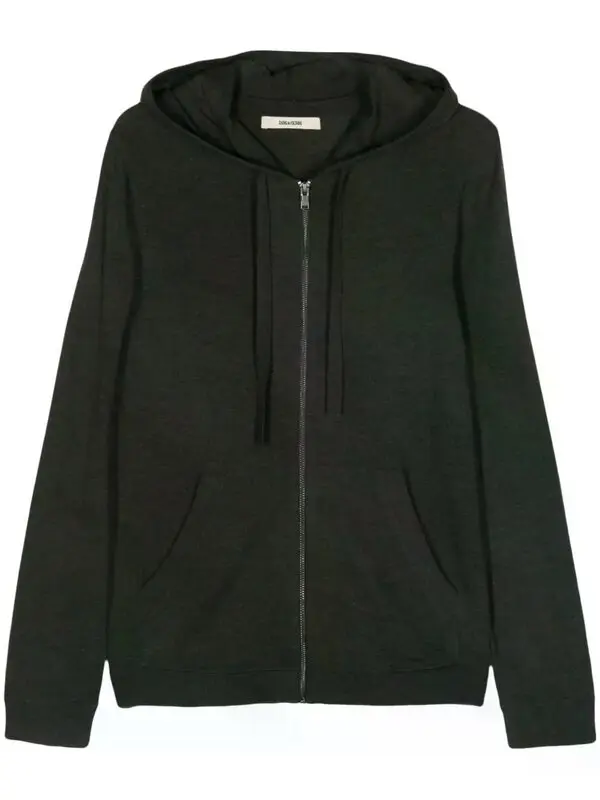 Zadig&Voltaire Zip-up Merino Wool Hoodie - Green