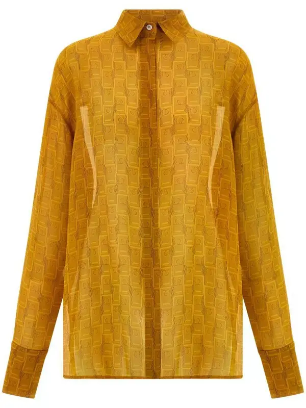 FERRAGAMO Gancini Print Silk Shirt