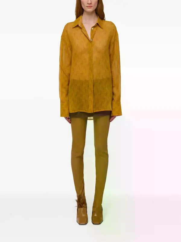 FERRAGAMO Gancini Print Silk Shirt