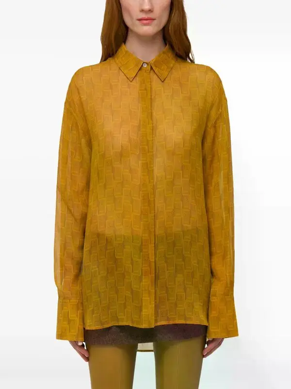 FERRAGAMO Gancini Print Silk Shirt