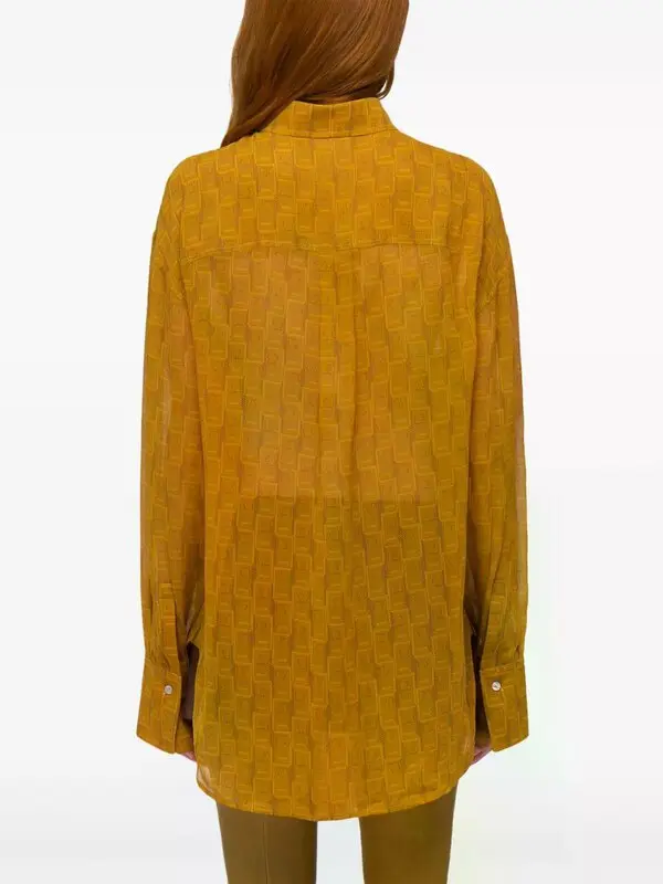 FERRAGAMO Gancini Print Silk Shirt