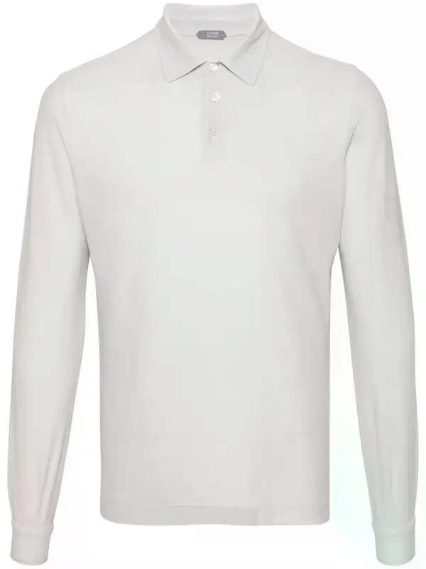 ZANONE Long-sleeve Cotton Polo Shirt