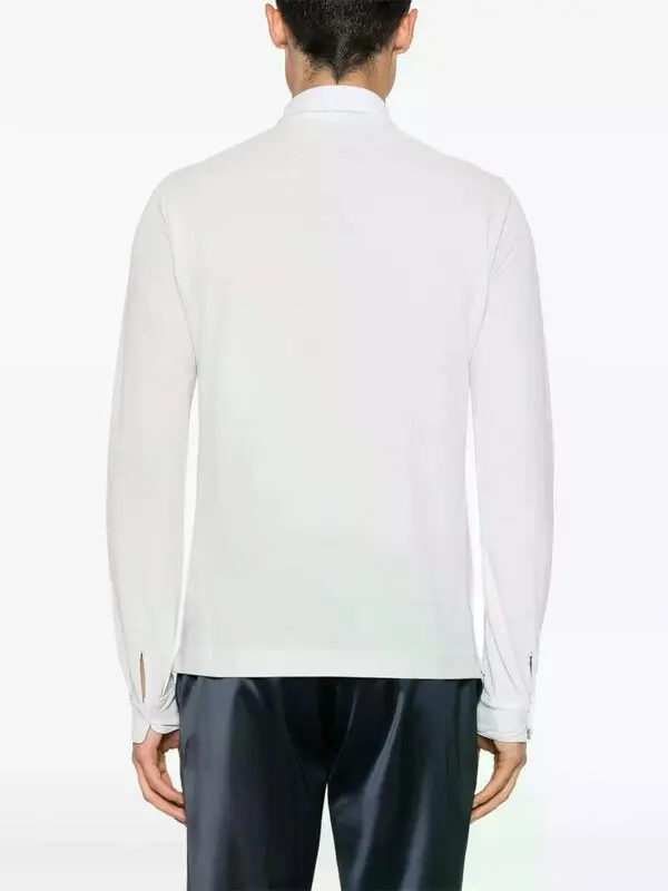 ZANONE Long-sleeve Cotton Polo Shirt