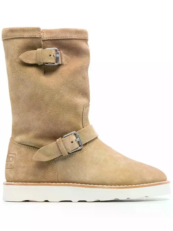 Kenzo Leather Shearling Boots - Neutrals