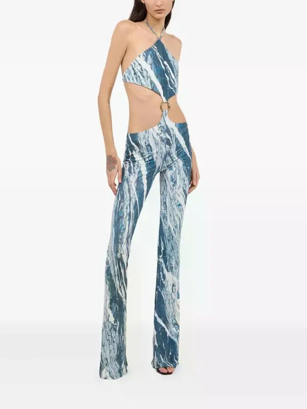Roberto Cavalli Marbled Pattern Jumpsuit