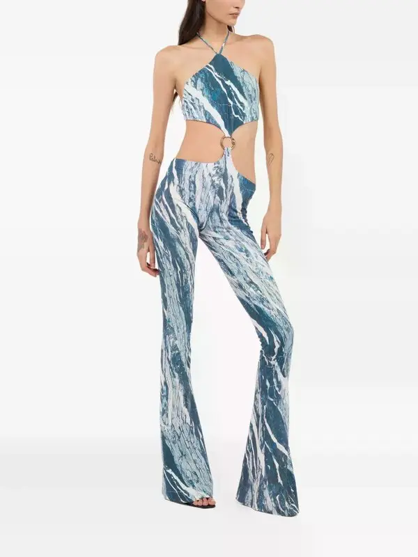 Roberto Cavalli Marbled Pattern Jumpsuit