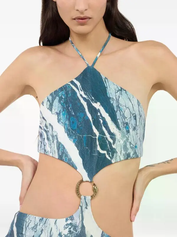 Roberto Cavalli Marbled Pattern Jumpsuit