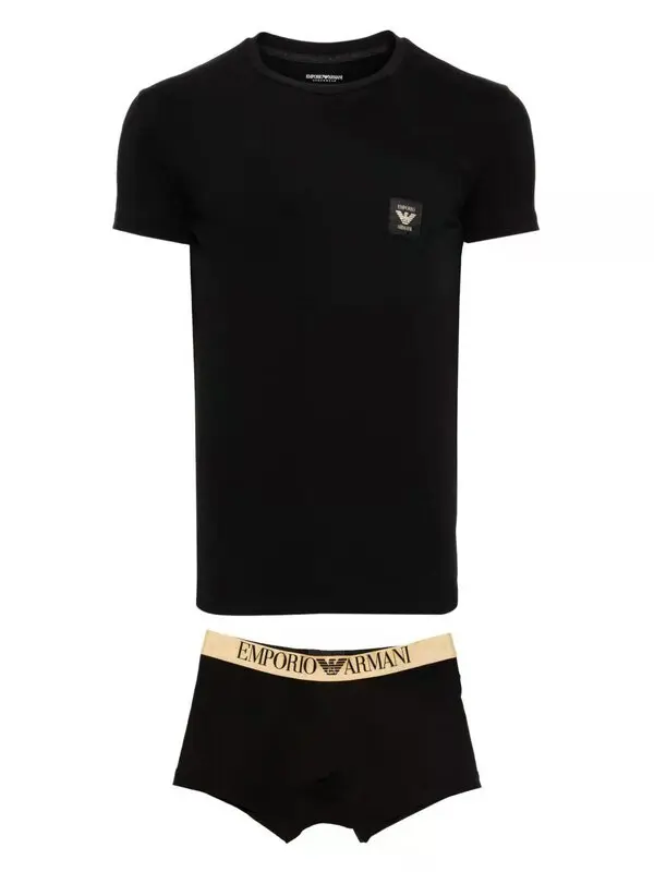 Emporio Armani Logo-patch T-shirt - Black