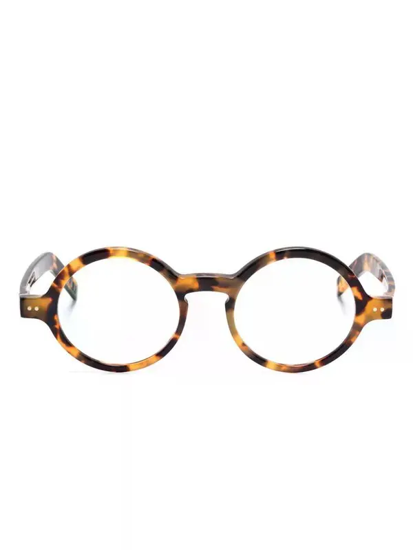 LUNOR A14 Round-frame Glasses - Brown
