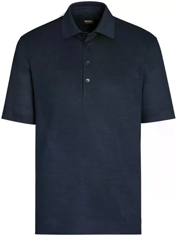 Zegna Linen Polo Shirt - Blue