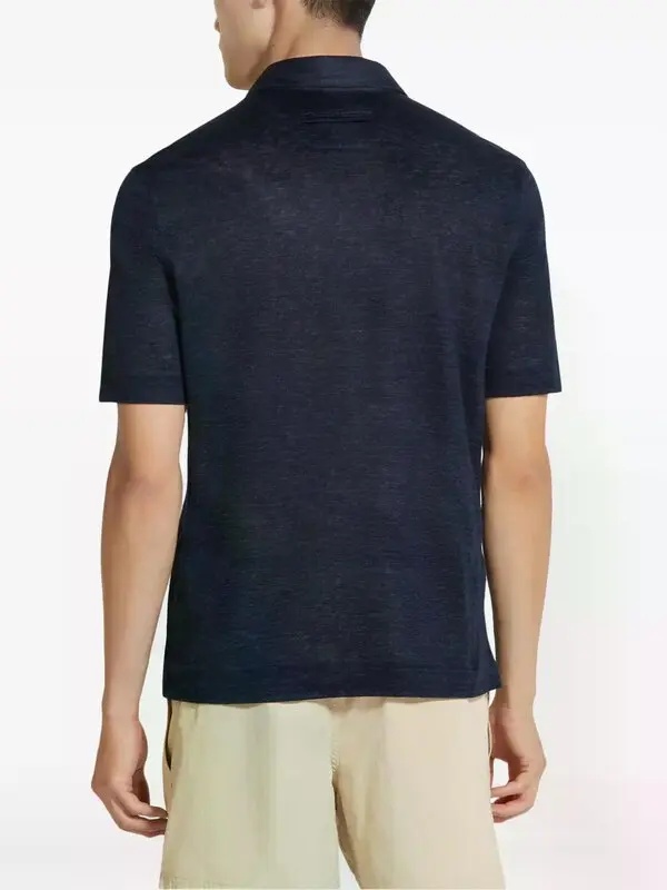 Zegna Linen Polo Shirt - Blue