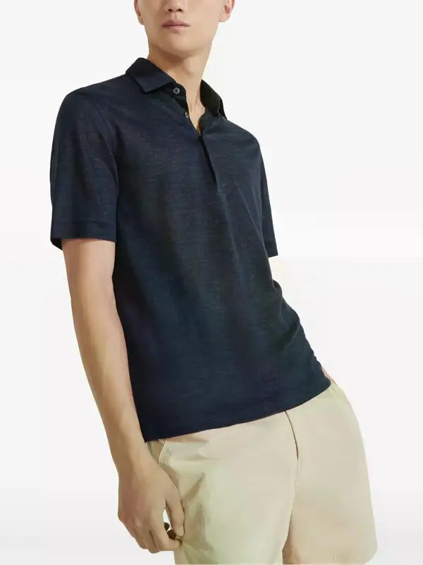 Zegna Linen Polo Shirt - Blue