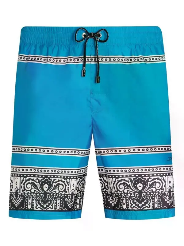 Dolce & Gabbana Printed Swim Shorts - Blue