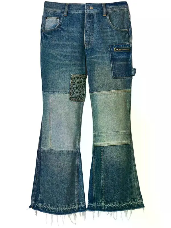 Marc Jacobs Patchwork Cropped Flared Jeans