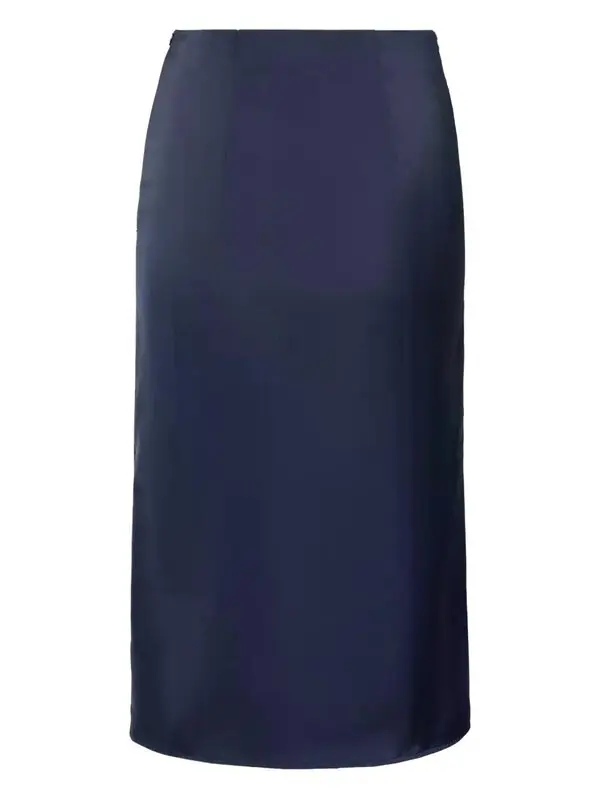 ELENA VELEZ Satin Midi Skirt - Blue