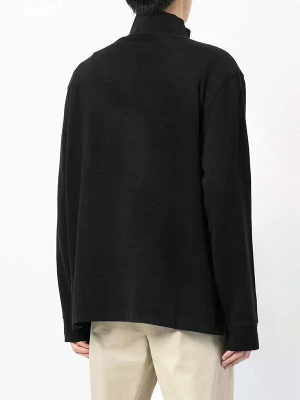Polo Ralph Lauren Logo Embroidered Zip-up Sweatshirt - Black