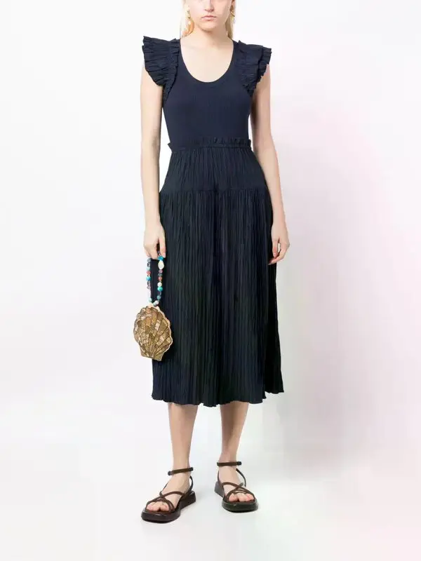 Ulla Johnson Virginia Pleated Midi Dress