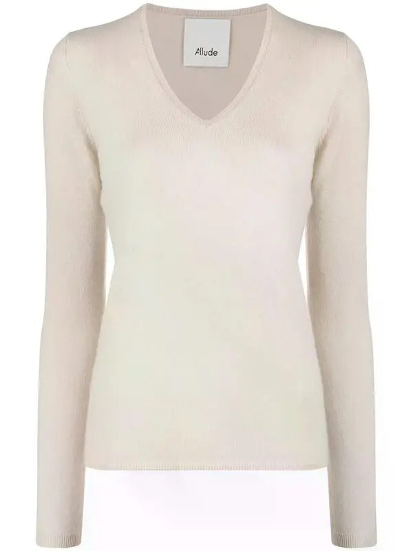 ALLUDE V-neck Cashmere Jumper