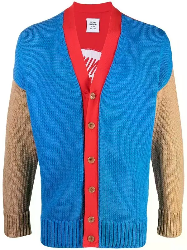 Opening Ceremony Colour-block Logo Cardigan
