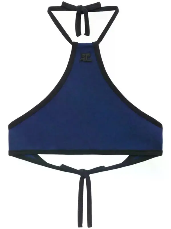 COURREGES Halterneck Cropped Top - Blue