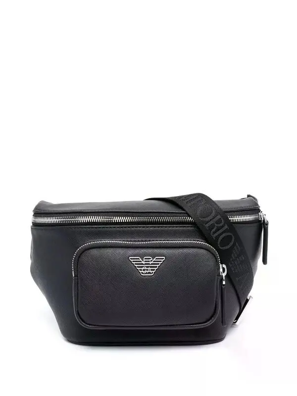 Emporio Armani Leather Logo-plaque Bag - Black