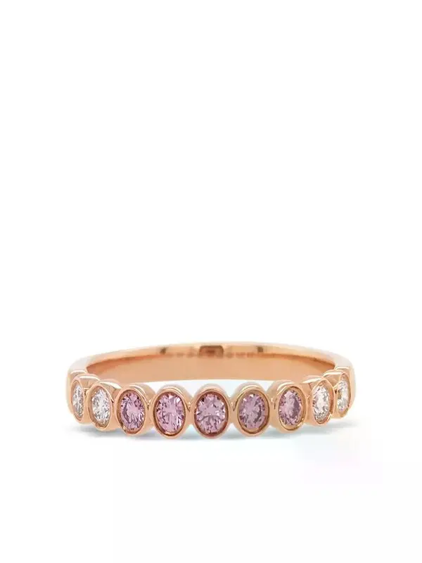 HYT JEWELRY 18kt Rose Gold Diamond Band Ring - Pink