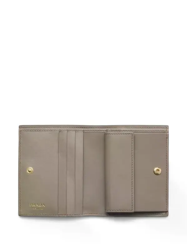 Prada Small Triangle-logo Wallet - Neutrals