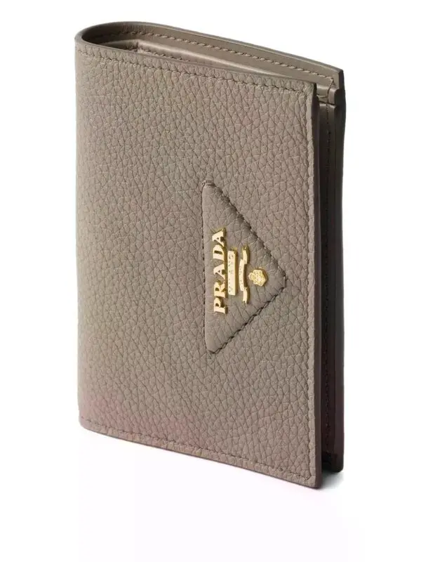 Prada Small Triangle-logo Wallet - Neutrals